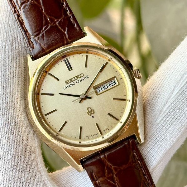 Vintage Grand Seiko 18k Gold Capped Quartz Men's Watch 4843-8041 ...