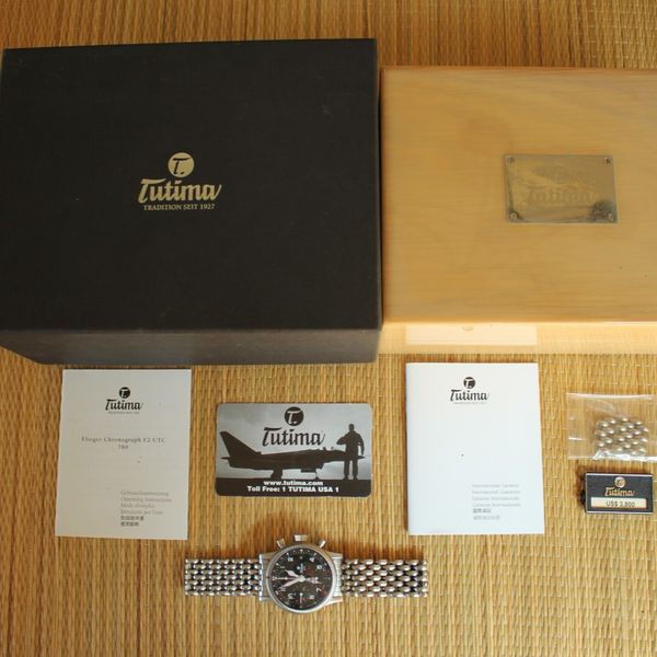 CHOICE VINTAGE TUTIMA 780-52 UTC F2 AUTOMATIC FLIEGER CHRONOGRAPH WATCH ...