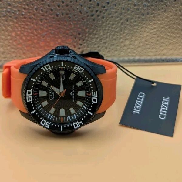 Citizen Promaster Diver E-Drive Men's Orange PU Strap Watch BN0088-03E ...