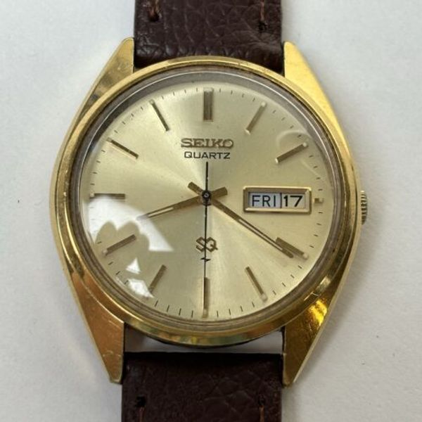 Vintage SEIKO 4336-8089 SQ Quartz Mens Wrist Watch Day/Date Gold Tone - New Bat | WatchCharts ...