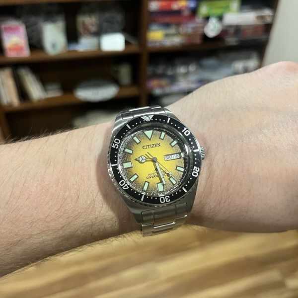 Citizen Promaster Marine Automatic Yellow Dial Men's Watch NY0120-52X ...