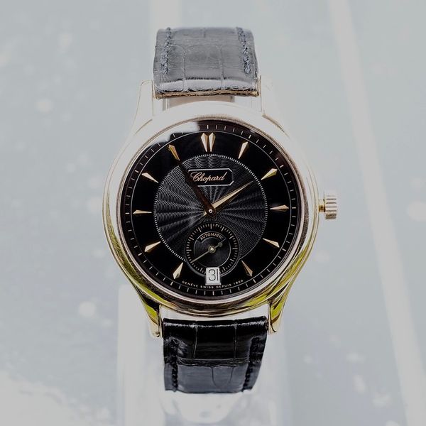 Chopard LUC 1860 with 1.96 movement Geneva Seal - Black Dial + Rose ...