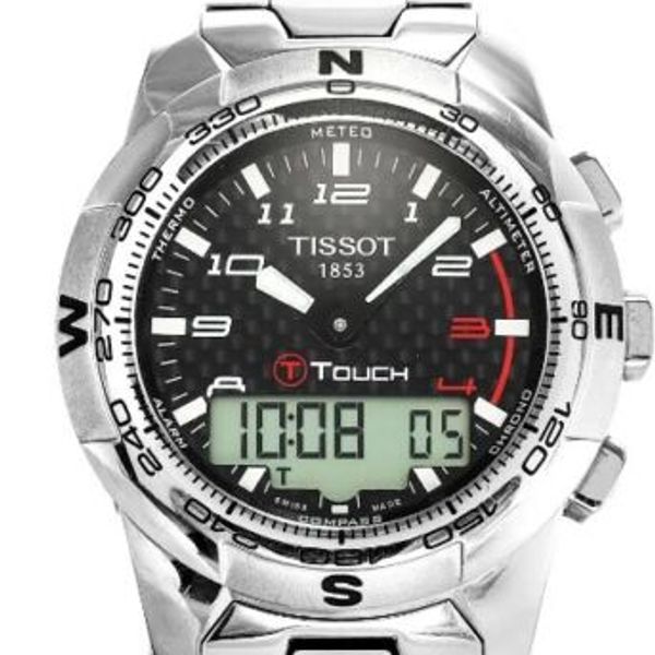 Men's T-Touch II Analog-Digital Tissot Black Dial Watch T047.420.44.207 ...