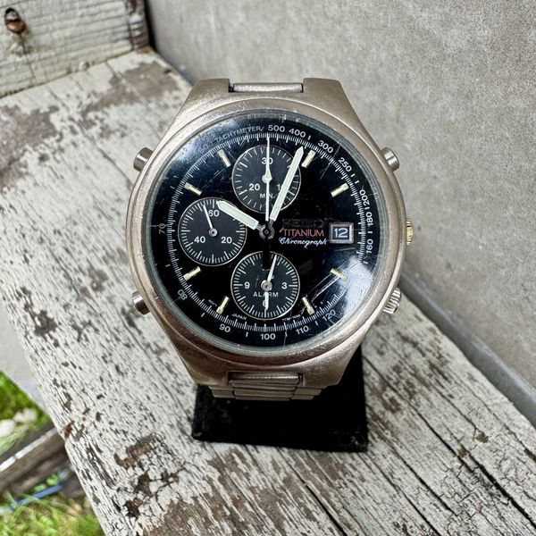 Vintage Seiko Titanium Racing Chronograph Alarm 7T32-7020 Original Men ...