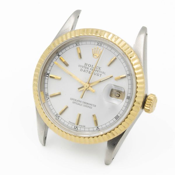 Men's Rolex OP Datejust Two-Tone Watch Head w/ Box White Dial 36mm ...