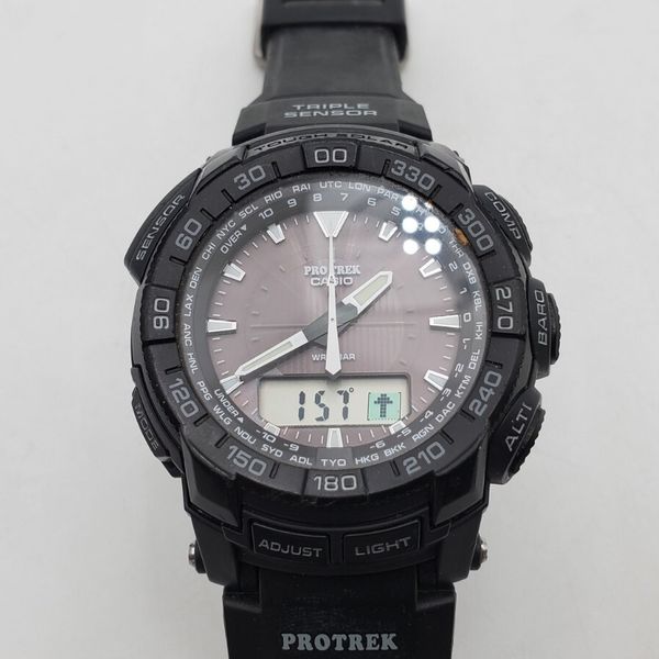 Casio ProTrek Watch Men Tough Solar Digital Analog Day Date 5213 PRG ...