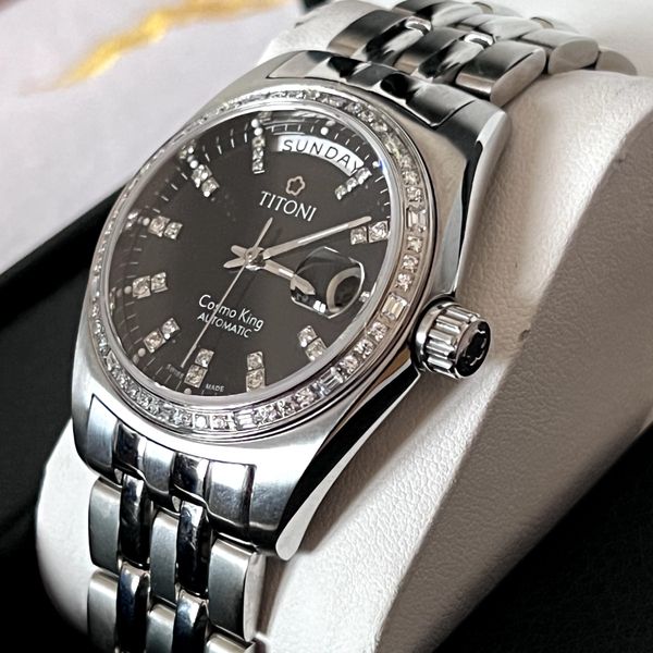 Titoni Cosmo King 787 Black Stone Dial Day Date Automatic 38mm ...