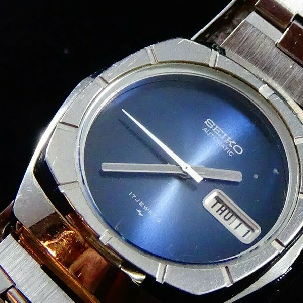 VINTAGE MANS SEIKO BLUE DIAL S/S AUTOMATIC WATCH 7006-7219 ORIGINAL ...