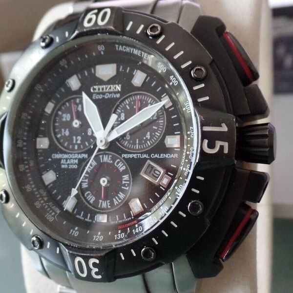 Citizen Eco-Drive Chronograph Alarm Perpetual Calendar Diver E812 ...