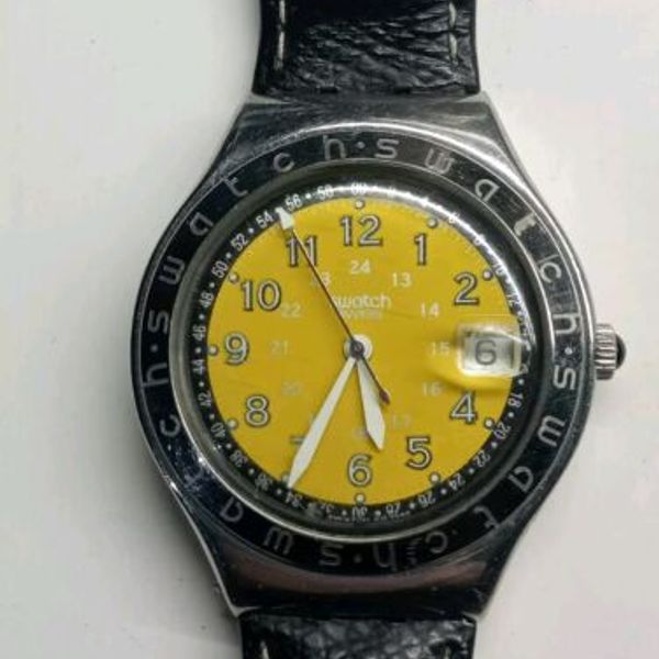 Unisex Swatch Irony Yellow Face Watch Working Battery Fitted Used ...