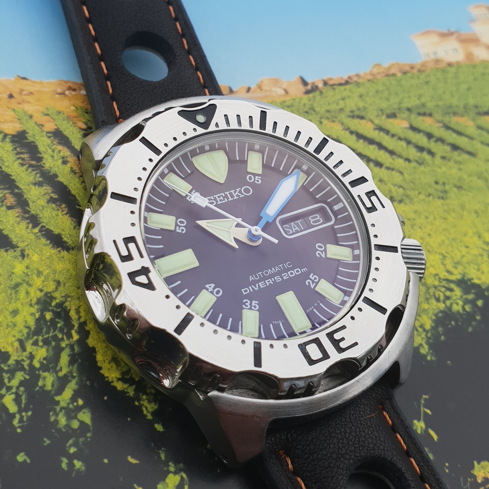 SOLD: upgraded Seiko SKX779 Gen 1 Black Monster, 4R15 movement, double ...