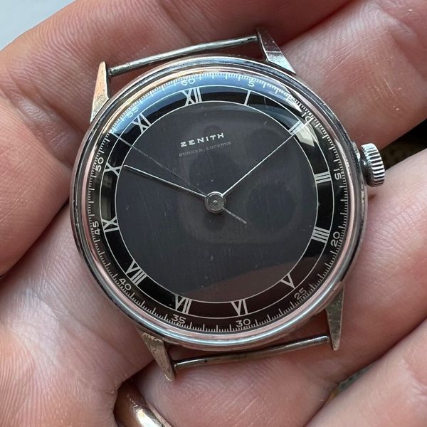Zenith 1940s Watch Original Gilt Galvanic Two Tone Dial Double Signed ...