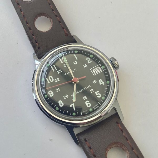 VINTAGE MECHANICAL TIMEX MILITARY STYLE WATCH 1976,WORKING ...