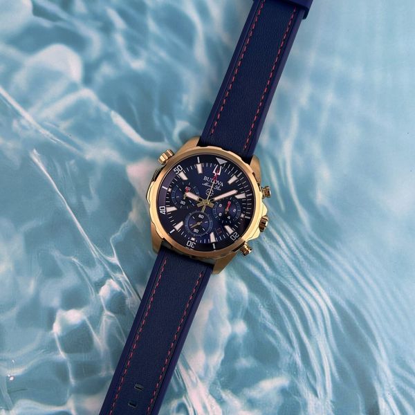 Bulova Marine Star Blue Dial 97B168 Men's Chronograph Watch 43mm ...