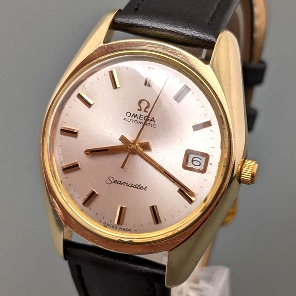 OMEGA Seamaster Cal.565 REf.166 067 Gold Date Automatic Men's Watch ...