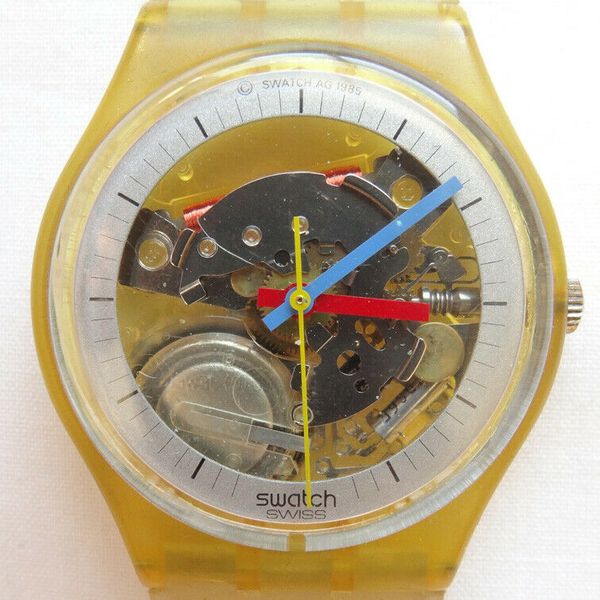 Vintage 1986 MENS Swatch Watch Jelly Fish Jellyfish GK 100 GK100 Thk ...