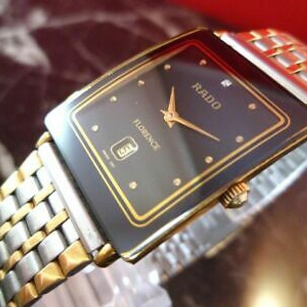 BEAUTIFUL!! RADO "FLORENCE" 160.3605.2N GOLD BLACK VINTAGE WATCH SWISS ...