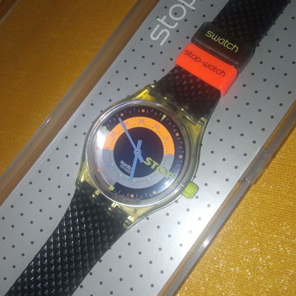 SWATCH STOP WATCH 1992 COFFEE BREAK SSK100 NUOVO PERFETTO FUNZIONANTE ...