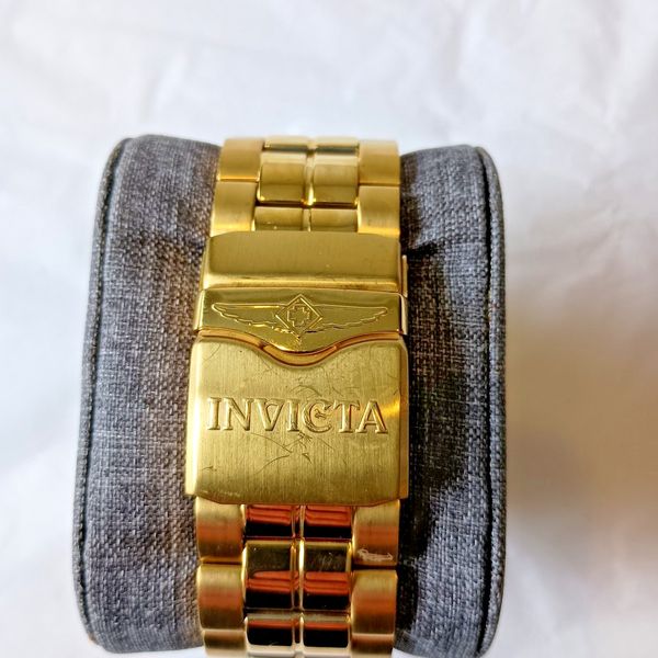 Invicta Men's 25077 Pro Diver Quartz Chronograph Blue Gold Dial Wrist ...