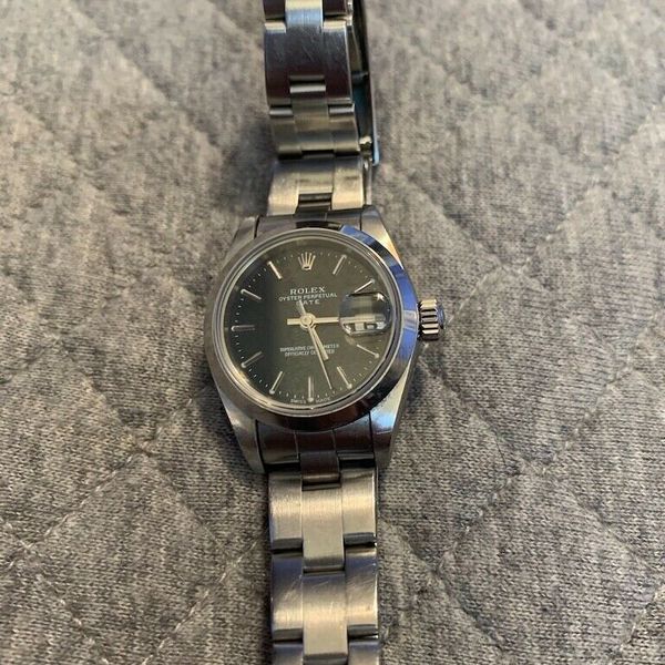 Ladies rolex oyster perpetual datejust 79160 Black Dial w/ Original box ...