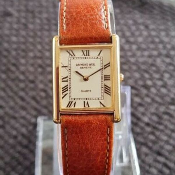 Beautiful Midsize Raymond Weil Tank 5767 in 18k Gold Electro Plated ...