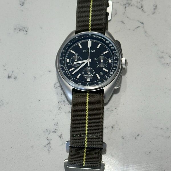 Bulova Lunar Pilot Chronograph Nylon And Letter Strap Set Extra Strap