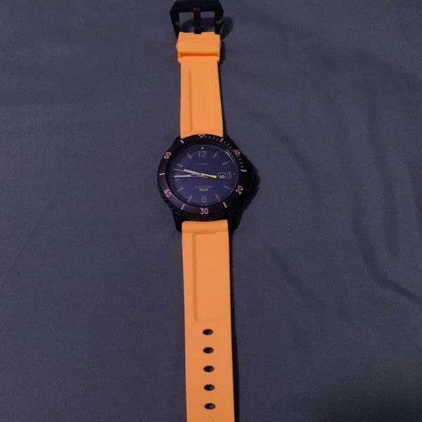 Timex Expedition Solar Watch with Custom Yellow Rubber Strap ...