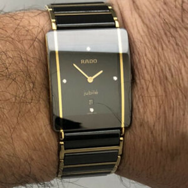 Estate Rado DiaStar Jubile Ceramic Quartz Men's Diamond Wristwatch #160 ...