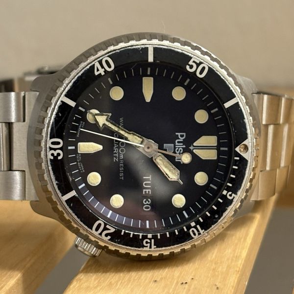 Pulsar Seiko Baby Tuna Feb 1980 Vintage Quartz Diver Watch Men Y513 ...