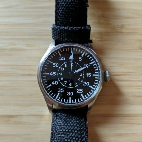 Tisell 43mm Type B Flieger Men's Aviator Pilot Automatic Watch Sea-Gull ...
