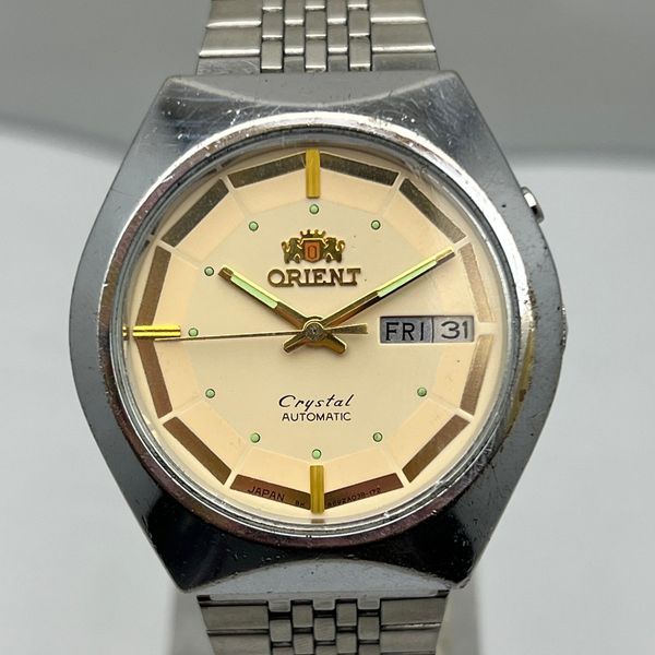 Vintage Orient Crystal Automatic Day/Date Japan Made Men's Wrist Watch ...