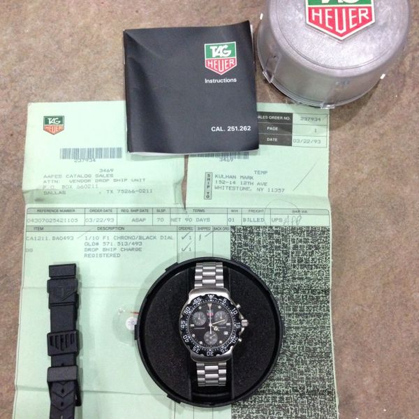 Classic TAG F1, Original Invoice, Great piece of TAG History ...