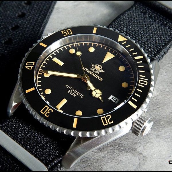 FS: Addiesdive AD2101 Milsub - Black & Gold Dial - 200m Diver [$55 USD ...