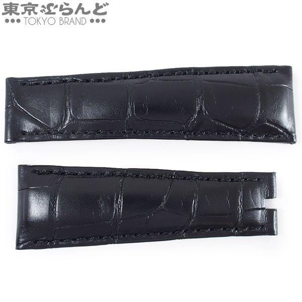 Rolex ROLEX 20mm Alligator Leather Strap Genuine Belt 344809 Black ...
