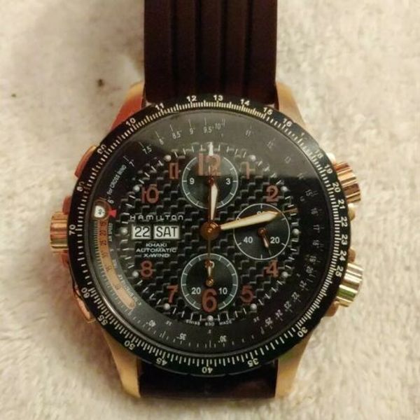 HAMILTON KHAKI AVIATION X-WIND H77696793 AUTOMATIC CHRONOGRAPH ROSE ...