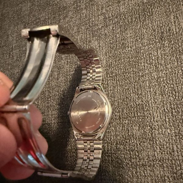 Seiko Menâ s Watch White Face Silver Accent | WatchCharts Marketplace