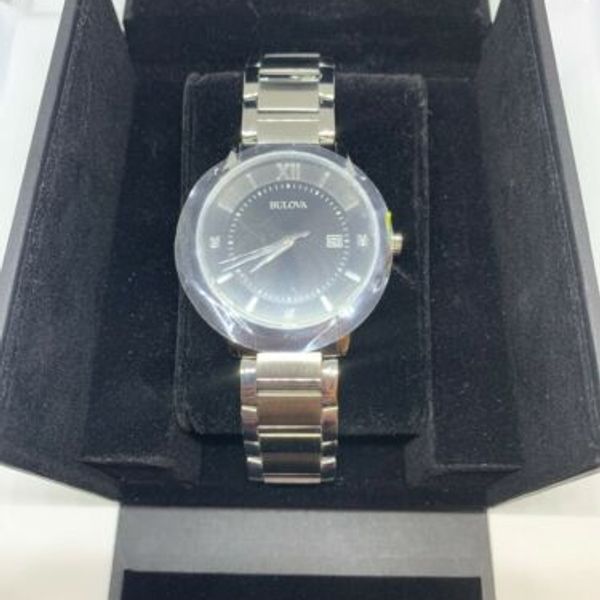 Bulova 96D142 Men's Black Dial Diamond Accent Watch | WatchCharts