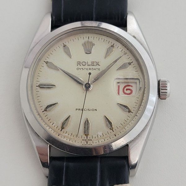 Mens Rolex Oysterdate Precision Ref 6694 34mm Manual Wind 1950s Vintage ...