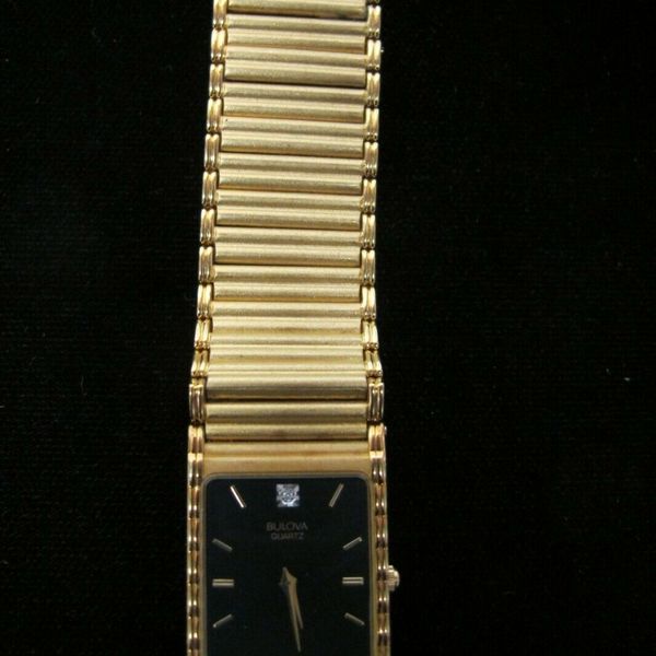 Bulova Watch Co P7 Men's Modern Diamond Quartz Watch Gold Tone ...