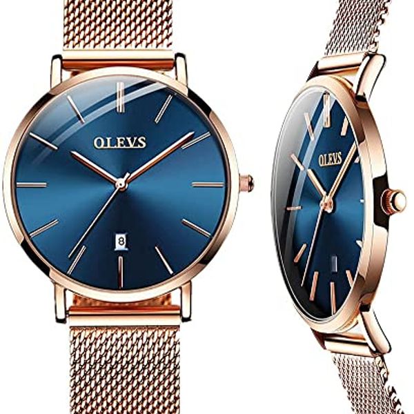 女性用 腕時計 OLEVS YKS-S-L5869 Lady Watches Rose Gold Thin Wrist Watch ...