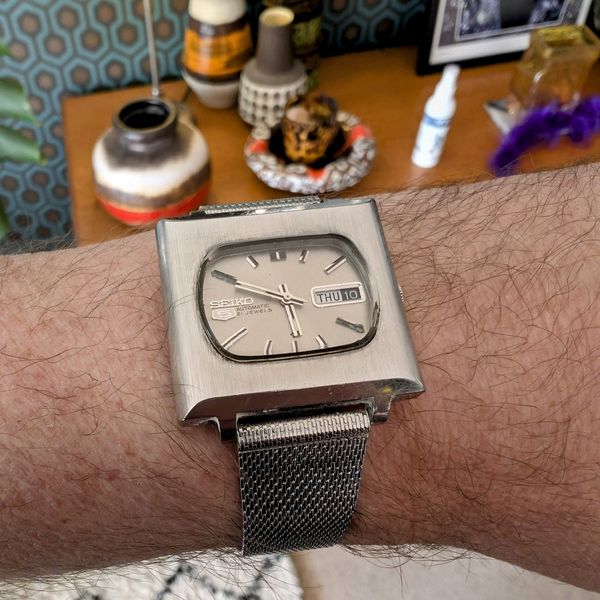 SEIKO 5 Series Vintage TV Watch 1973 Day-Date Automatic Steel 6119-5401 ...
