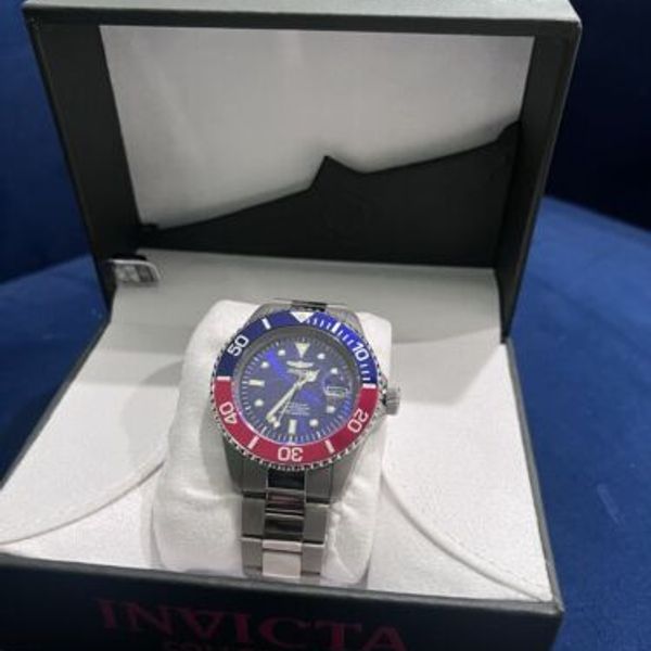 Invicta 45mm Diver Automatic Blue Dial Bezel Titanium Watch ...