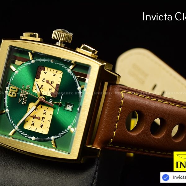NEW Invicta Men's 45mm S1 Rally Chronograph GREEN DIAL Stainless Steel ...