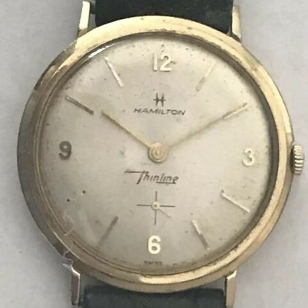 Hamilton 14k Gold Thinline Cal 676 Mens Vintage Windup Watch ...