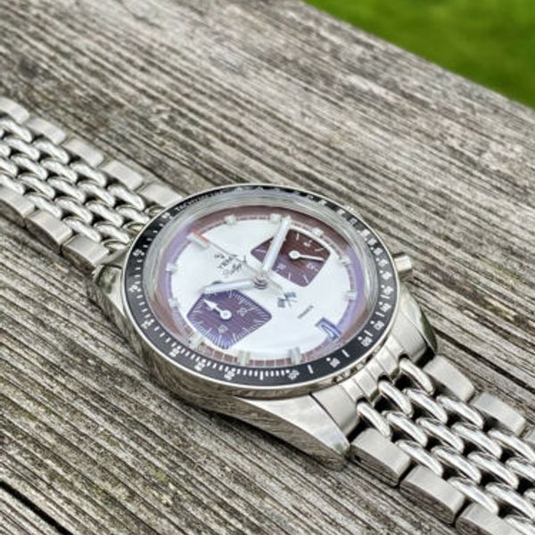 Yema Vintage Panda Chronograph Diver Watch 40mm Tropical Sub Dials ...