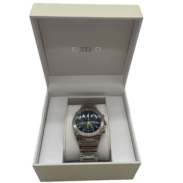 Seiko Analogue Quartz Cal.7T62 Navy Gold Men's Watch Classic ...