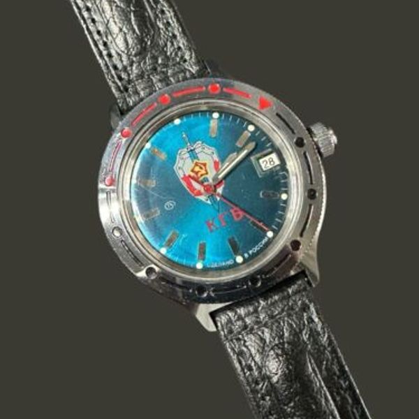 Vostok Amphibia KGB Automatic Russian Dive Watch Blue Dial EUC ...