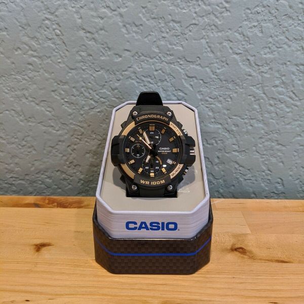 Casio 5541 Men's Sport Chronograph RARE Black & Gold - BRAND NEW ...
