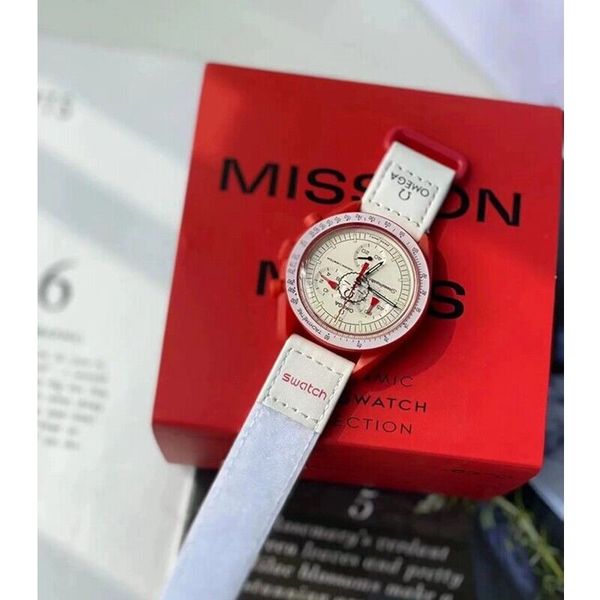 New Swatch x Omega Bioceramic Moonswatch Mission To Mars Watch - With ...