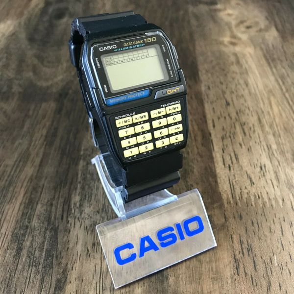 Vintage 1996 Casio DBC-150 Data Bank Digital Calculator Watch, Module ...